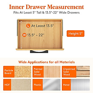 Lifewit 5 Pack Drawer Dividers 5" High, 13.5-22" Adjustable Clothes Organizers, Expandable Dresser Separators in Bedroom/Bathroom/Kitchen/Office