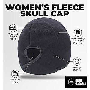 Tough Headwear Women's Running Beanie with Ponytail,Ponytail Beanie Hat,Skull Cap Winter Hat for Women with Hole for Ponytail