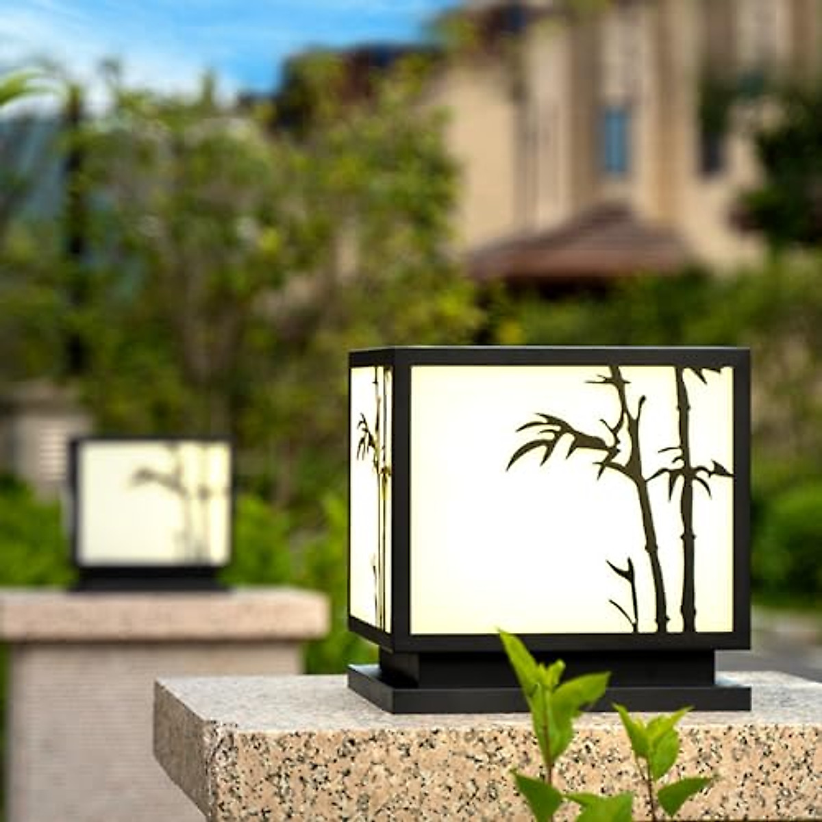 BEMITH Solar Flame Post Lamp Outdoor Three Modes Outdoor Stigma Lamps High Brightness Flickering Flame SMD LED Lighting Solar Powered Fence Column Light, Fit 4x4, 5x5 Or 6x6 Wooden Posts