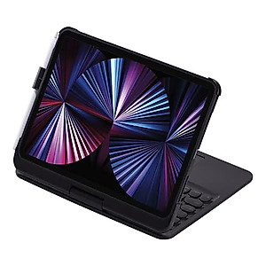 INI iPad Keyboard Case for iPad Air (5th & 4th Gen 2020, 10.9" 2022), iPad Pro 11" (3th & 2nd Gen) with Trackpad - 7 Color Backlit - 360° Rotatable Keyboards with Touchpad - Black