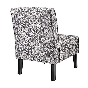 Linon Coco Accent Chair, Gray Damask