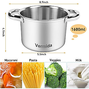 680M Double Boiler Pot Set,0.7QT Chocolate Melting Pot and 1600ML/1.7QT Stainless Steel Pot,Insert Melting Pot with Heat Resistant Handle for Chocolate,Butter,Candle,Candy and Soap