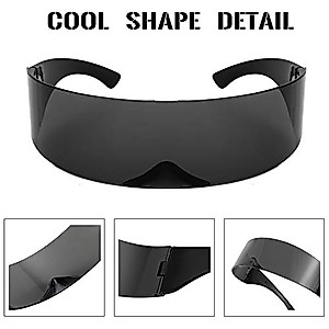FEISEDY 80s Futuristic Cyclops Cyber Visor Sunglasses Men Women Punk Style Cosplay B2740