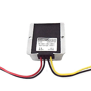 Car Voltage Stabilizer, DC 12V Regulator 12V Surge Protector 144W Heavy Duty for Car Battery Auto Truck Vehicle Boat Motor Solar System Protection (DC 10-36V Input, DC 12V Output)