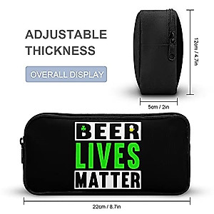 Beer Lives Matter Pencil Case Stationery Pen Pouch Portable Makeup Storage Bag Organizer Gift