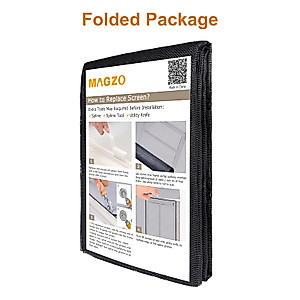 MAGZO Pet Proof Window Screen Door Replacement Mesh, 48" W x 99" L, Vinyl Coated Polyester Fabric Heavy Duty, Dog Cat Net for Sliding Glass/Patio/Balcony/Porch/Pool/Back Deck Windows Doors, Black