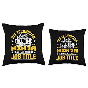 GIS Technician Job Title - Funny GIS Technologists Engineer Throw Pillow
