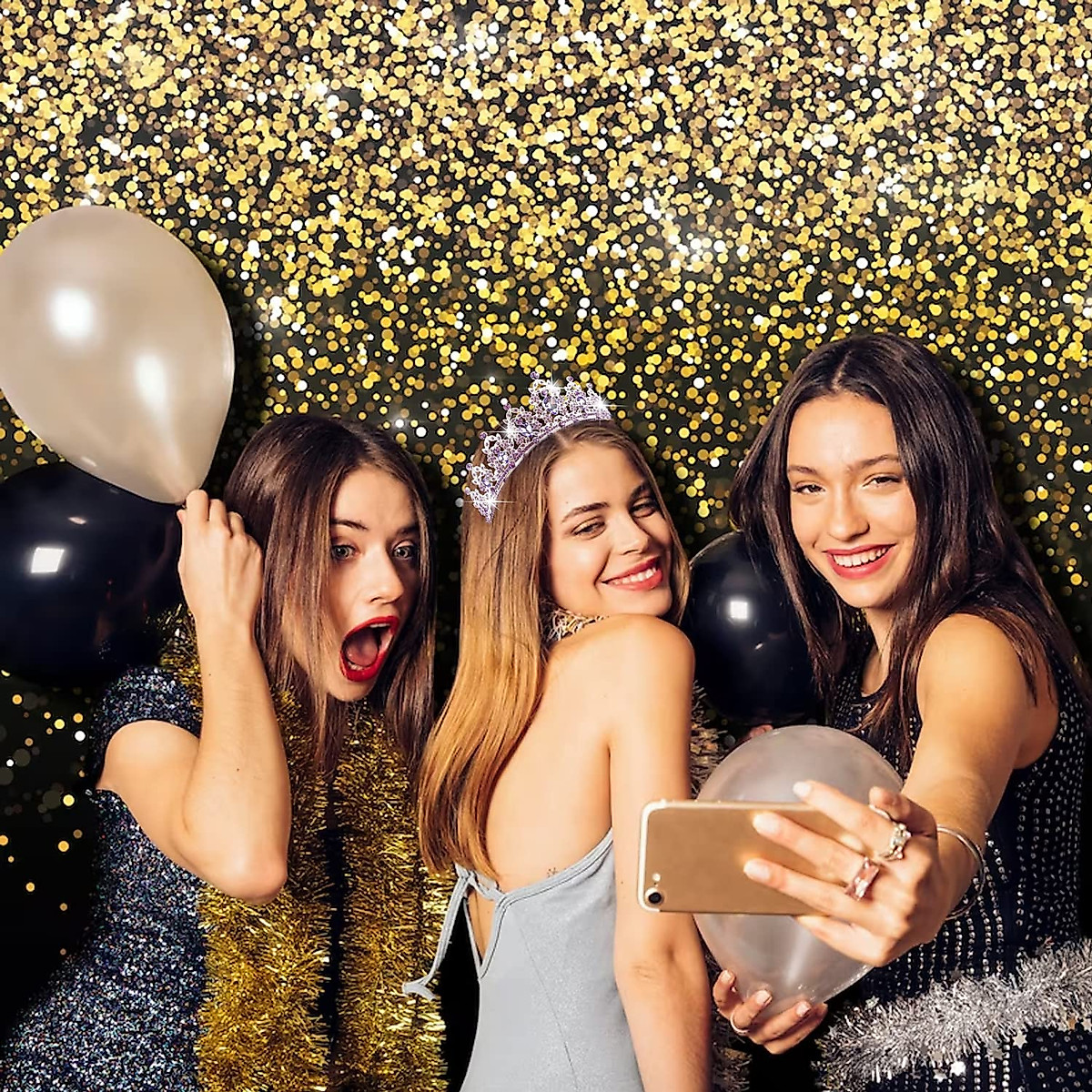 CHANACO Princess Crown Birthday Sash and Tiara Set - Rhinestone Headband, Purple Crown, and Girl's Birthday Decorations Gift