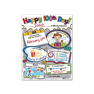 Teacher Created Resources Happy 100Th Day Poster Pack, Black, white, 17 x 22 Inch