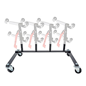 Yeeoy Car Dolly Rack, Hydraulic Trolley Jack Stand Organizer, Jack Stands Holder Storage Rack, 4-Dolly Capacity Black