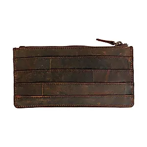 JYOS Leather Pen Pencil Case Small Purse Pouch Men Women Bag in Bag (Vintage Brown)