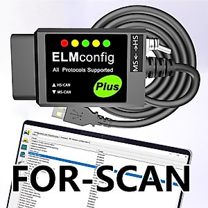 ELMconfig OBD2 to USB Cable ELM327 OBD2 Scanner Code Reader Diagnostic Tool Live Data USB to OBD2 Adapter OBD2 Adapter for Ford F150 OBDii ELM 327 OBD Interface for Laptop PC Windows
