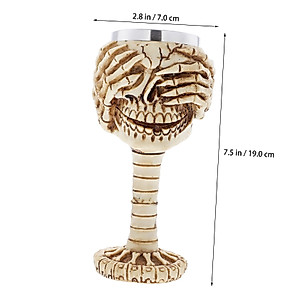 Didiseaon 1Pc Skull Wine Glass Wine Glass for Halloween Halloween Wine Cup three-dimensional decorate 3d wine glass skeleton Stainless steel skull cup Skull Wine Cup goblet ghost head gift