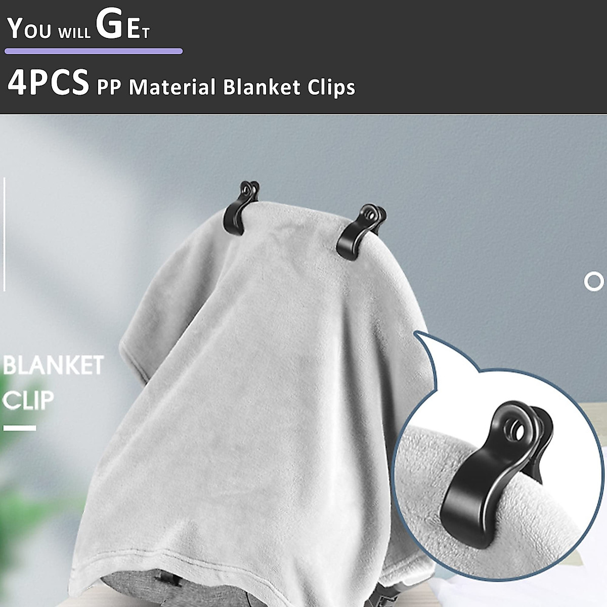 DIMEGA Baby Stroller Hooks Clips Cup Holders Combo, 4pcs Rotation Hooks, 1pcs Heavy Duty Metal Gourd Hook, 4pcs Kids Blanket Clips Pegs, 1pcs Parent Bottle Holder with Phone Mount for Outing (Black)