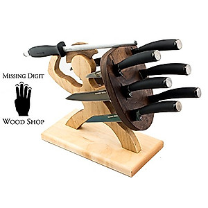 Spartan Knife Set - Chef's Edition - 8-piece, Handmade, Heavy Steel Professional Knife Set - American Maple & Walnut