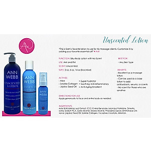 Ann Webb Unscented Lotion for Dry Skin- Fragrance Free, Hypoallergenic, Organic, All-Natural, Non-Greasy Lotion for Sensitive, Dry Skin - Face & Body Lotion - Formerly Skin Lotion 16oz