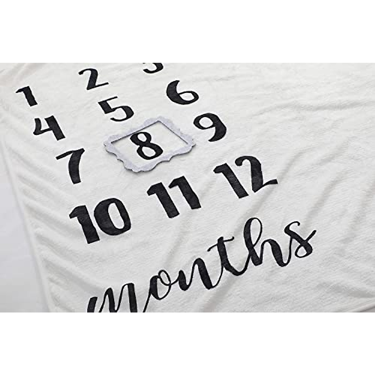 Baby Monthly Milestone Blanket - Organic Plush Fleece Photography Background Prop for Boy Girl Newborn Soft Elephant Blanket with Frame Large 47''x40''