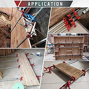 ATPEAM Wood Gluing Pipe Clamp Set | 6 Pack Wood Clamps Heavy Duty Cast Iron Parallel Clamps Quick Release Pipe Clamps for Woodworking (6, 1/2")