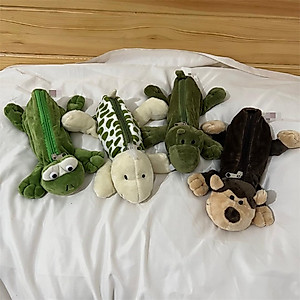 ISOLAY Plush Animals Holder Bags Large Capacity Funny Animal Case Stationery Pouch Storage Comestic Makeup Bag (Monkeys)