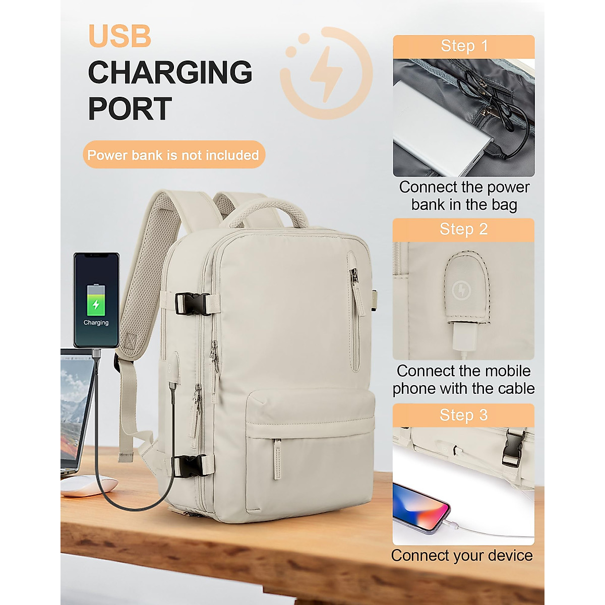 winspansy Carry on Backpack,Travel Backpack for Women Men Airline Approved Personal Item Size Hiking Gym Backpack Weekender Casual Daypack Backpack Bag with Shoe Compartment, Taro Purple