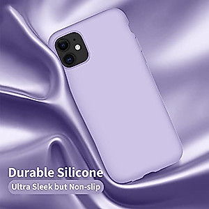 Cordking iPhone 11 Case, Silicone Ultra Slim Shockproof Phone Case with [Soft Anti-Scratch Microfiber Lining], 6.1 inch, Clove Purple