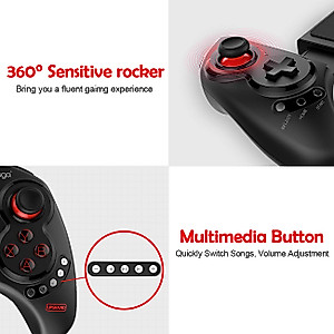 Megadream Wireless Android Game Controller for PUBG Fotnite, Key Mapping Gamepad Joystick for Samsung, HTC, LG, Google Pixel and More, Support 10 inch Tablet