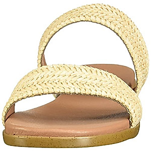 Steve Madden Women's Dual Flat Sandal, Natural Raffia, 10
