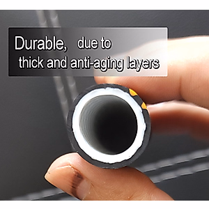 Atlantic Heavy Duty Garden Hose 1 ft x 5/8 Inch Black Color, Short Connection Leader Hose with Solid Brass Connectors (1 Foot)