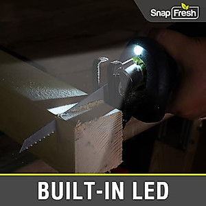 Reciprocating Saw - SnapFresh Cordless Reciprocating Saw for Woods Metal Plastic Cutting, 0-3000 SPM Powerful Motor Reciprocating Saw, Lightweight Cordless Design, Battery-powered