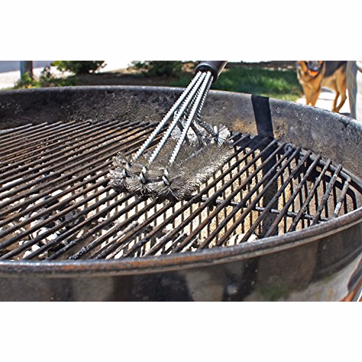 Burley Brush 3X Stainless Grill Brush, Ultimate Cleaning Brush for your BBQ Grill, Long 18" Handle, Heavy Duty Construction, Built to Last with Rugged Twist Wire Design - Works great with all Weber, Charbroil, Traeger and all Porcelain Style Grills - Make