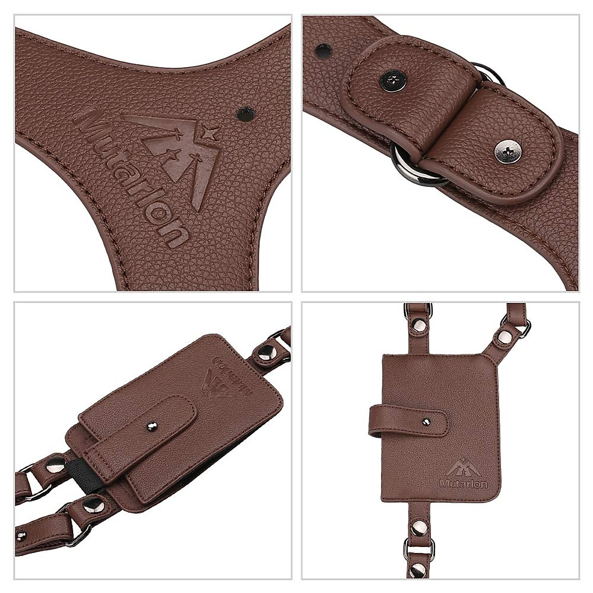 Neween Anti-Theft Hidden Underarm Strap Wallet Pocket Holster Phone Shoulder Holster Bag Leisure Double Shoulder Pouch (Coffee)