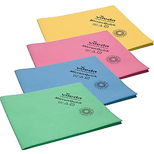 Vileda Professional - MicronQuick(Blue) Microfiber Cleaning Cloth - Reusable - Easy Wring, Streak-Free, No-Lint - Commercial Grade - Environmentally Friendly - 5 Pack - Blue