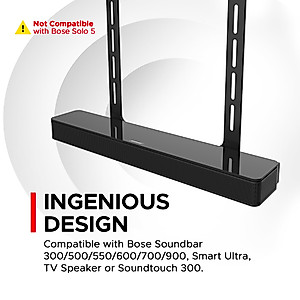 Universal Under TV Mount, Black, Compatible with Bose Smart Soundbar 300/500/550/600/700/900/Ultra, TV Speaker, Soundtouch 300 - Invisible Once Fitted, Fast & Easy Way to Mount Your Sound Bar