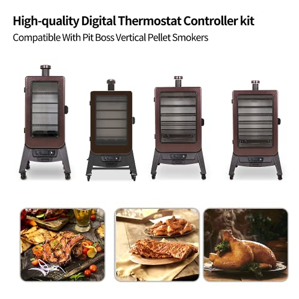Digital Thermostat Control Board Kit Replacement for Pit BOSS 5 Series Vertical Pellet Smoker with LCD Display , Equipped with Hot Rod Ignitor, RTD Temperature Probe Sensor and Meat Temperature Probes