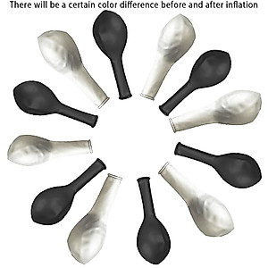 FHEKFNG Black and Silver Balloons, 124pcs 5 10 12 18 Inch Black Metallic Silver Balloons Garland Arch Kit for Birthday, Wedding, Graduation, Bridal Shower,Anniversary Party Decorations