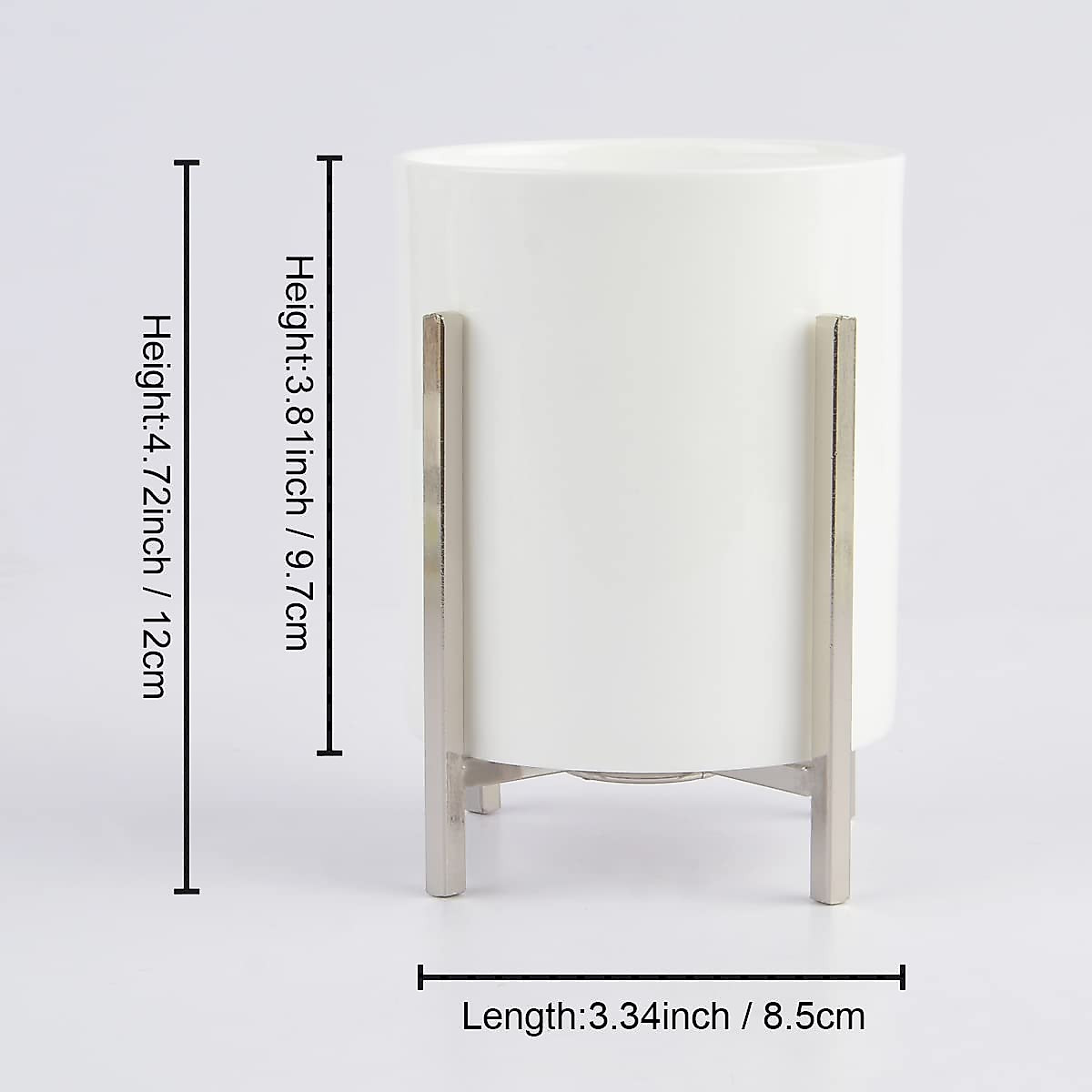 MONOSUGO Farmhouse Flatware Holder for Dinner Table, Countertop Silverware Organizer, Decorative Cutlery Utensil Caddy for Kitchen or Parties, Spoon Fork Knife Organizer, Cup with Silver Trim, 1 Pcs