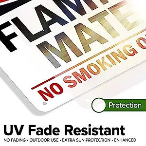 Danger Flammable Material No Smoking Or Open Flames Sign, 10x14 Inches, Rust Free .040 Aluminum, Fade Resistant, Made in USA by My Sign Center