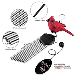 YOUNTASY Cardinal Gifts, Cardinal Wind Chimes, Cardinal Memorial Gifts for Loss of Loved One, Sympathy Gift Ideas for Bereavement, Condolence, Remembrance, Red Cardinal Figurine Decor, 26" Small Size