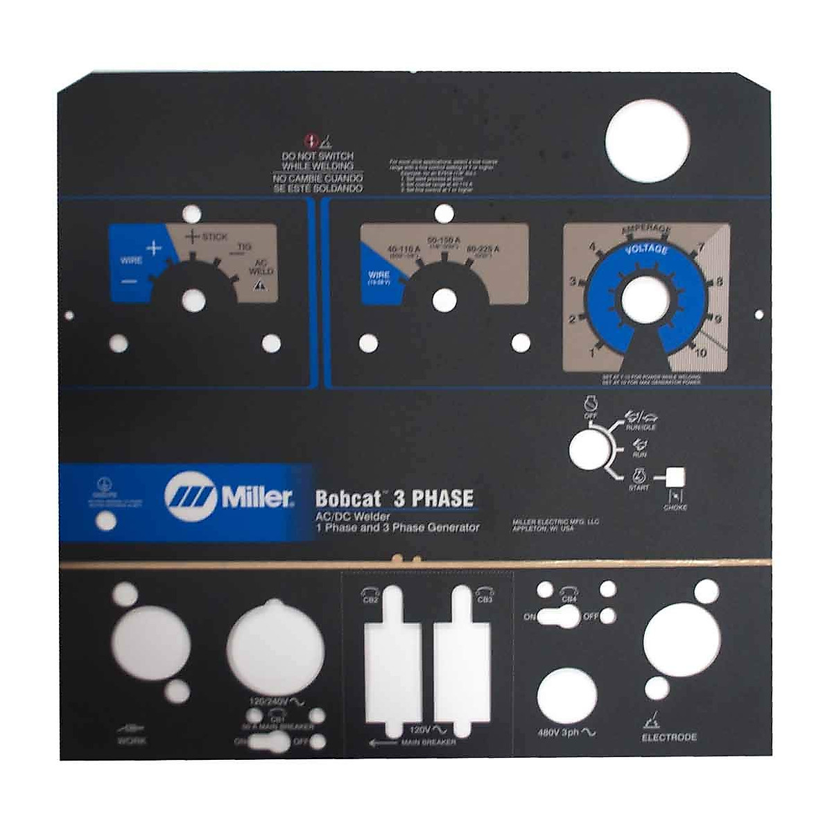 Miller 250019 Label, Nameplate Bobcat 3 Phase