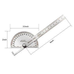 LYFJXX Angle Protractor,Stainless Steel Angle Ruler Finder 0-180 Degrees,10 cm Woodworking Ruler, Angle Measure Tool, Angle Finder Ruler, Craftsman Angle Measure Tool
