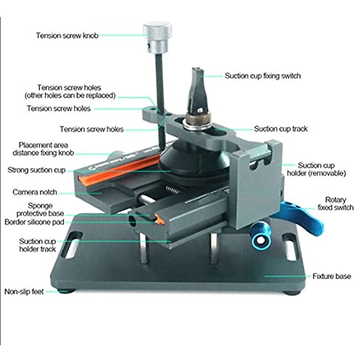 LCD Screen Separator Machine, 360 Degree Rotatable Mobile Phone Suction Cup Tool Heating Screen Removal Tool with Suction Cup, for Computer Laptops Tablets LCD Screen Repair