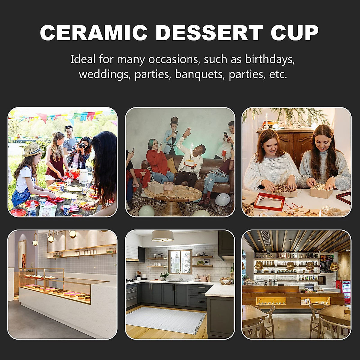 Yardwe Ceramic Footed Bowl Decorative Fruit Holder Dessert Display Stand for Kitchen Counter Centerpiece Table (4.7 Inches in Diameter, White)