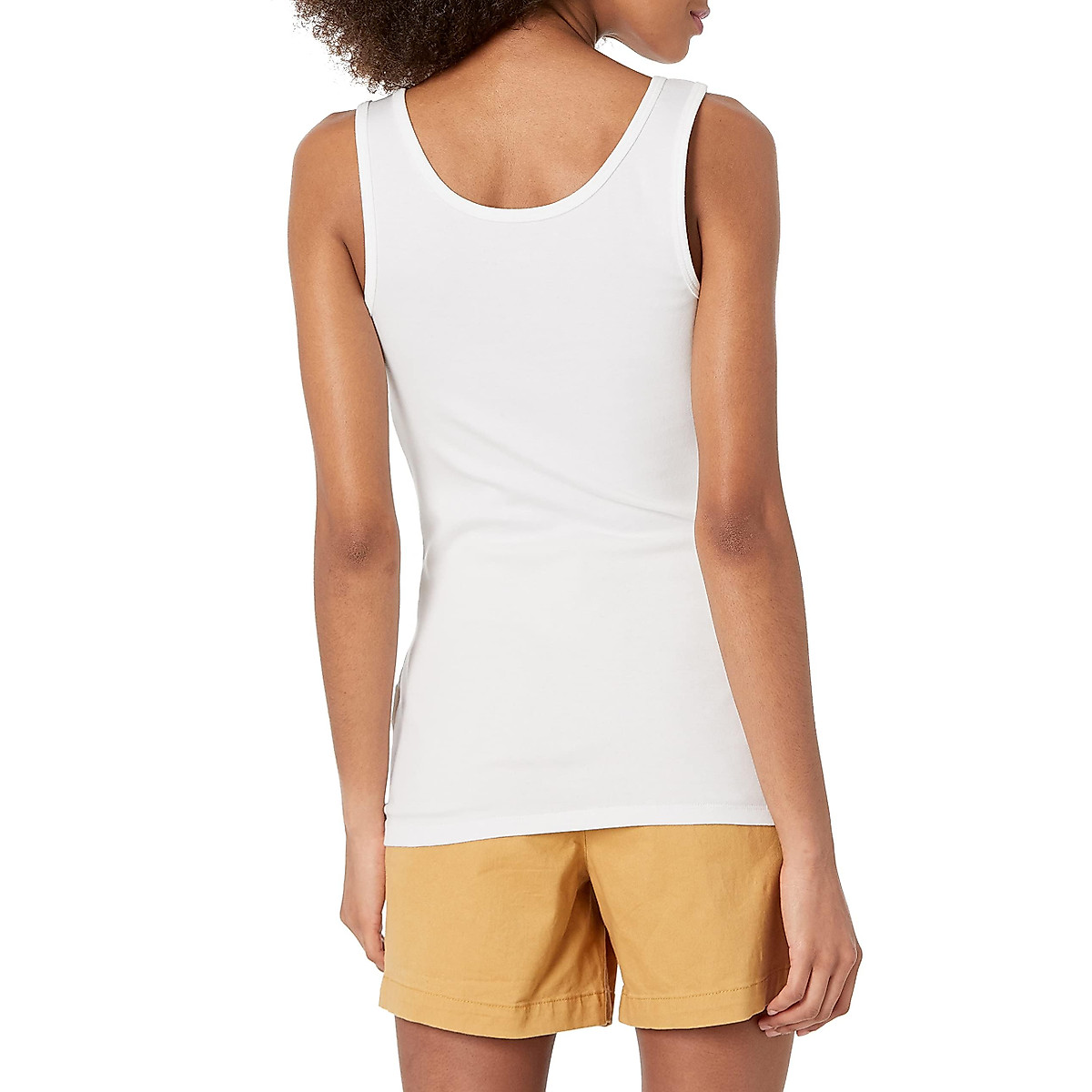 Amazon Essentials Women's Slim-Fit Tank, Pack of 2, White, Medium