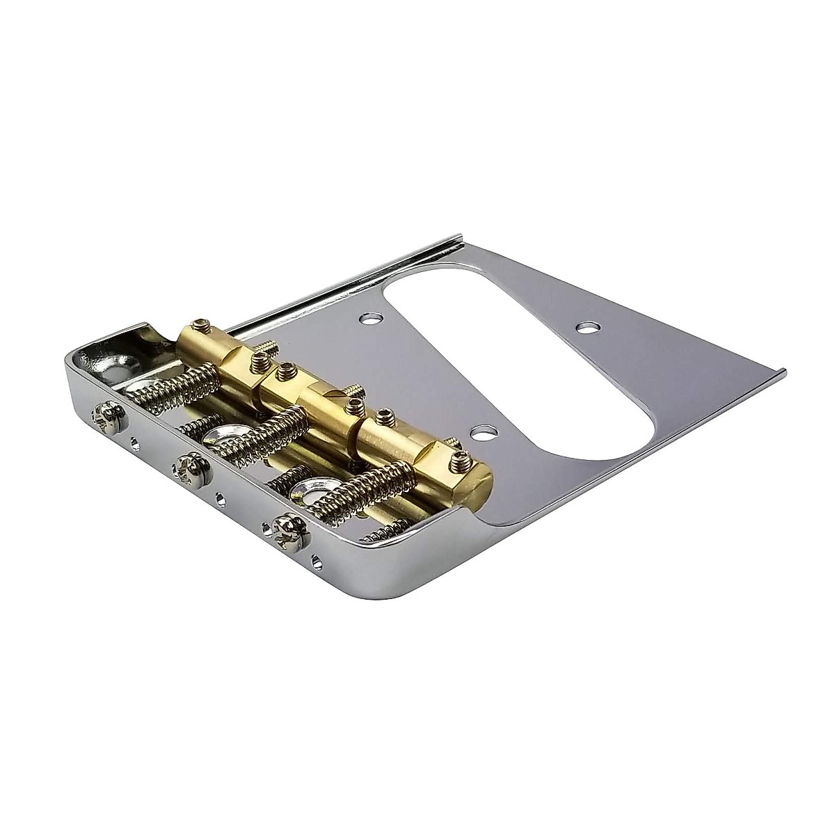 Telecaster Chrome Bridge w/Compensated Brass Saddles & Cut-Down Sides for Fender Tele Guitar