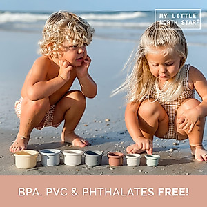 My Little North Star Baby Stacking Cups - (8 Pack) Toddler Stackable Nesting Toy Cup Set with Numbers, Patterns & Pastel Colors - Montessori Infant Fun Educational Bath Toys for Boys & Girls Toys