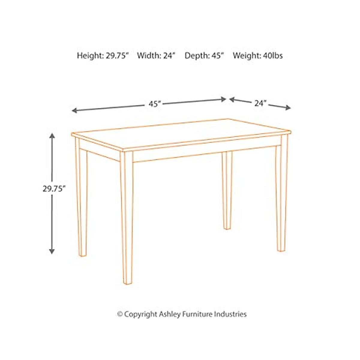 Signature Design by Ashley Kimonte Rectangular Dining Room Table, Black