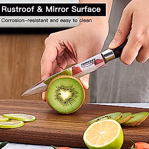 Professional Chef Knife Set High Carbon Stainless Steel Sharp Kitchen Knife Set 3 PCS, Japanese Cooking Knife with Sheath, Knives Set for Kitchen with Ergonomic Wood Handle and Gift Box