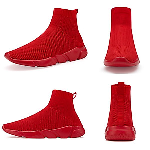 Men's Socks Sneakers Slip On Lightweight Breathable Comfortable Fashion Walking Shoes All Red Size 12