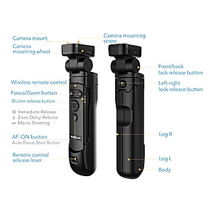 Camera Remote Control Shooting Grip and Tripod for Nikon COOLPIX B600, A1000, P1000, Z50, P950