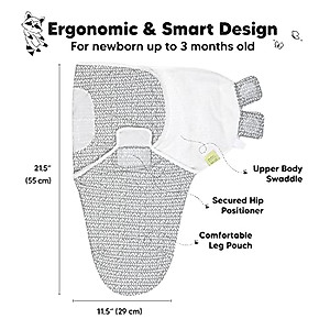 3-Pack Organic Baby Swaddle Sleep Sacks - Newborn Swaddle Sack - Ergonomic Baby Swaddles 0-3 Months - Baby Sleep Sack - Baby Swaddle Blanket Wrap - Baby Swaddle Sack - Baby Swaddle Wrap (Nordic)